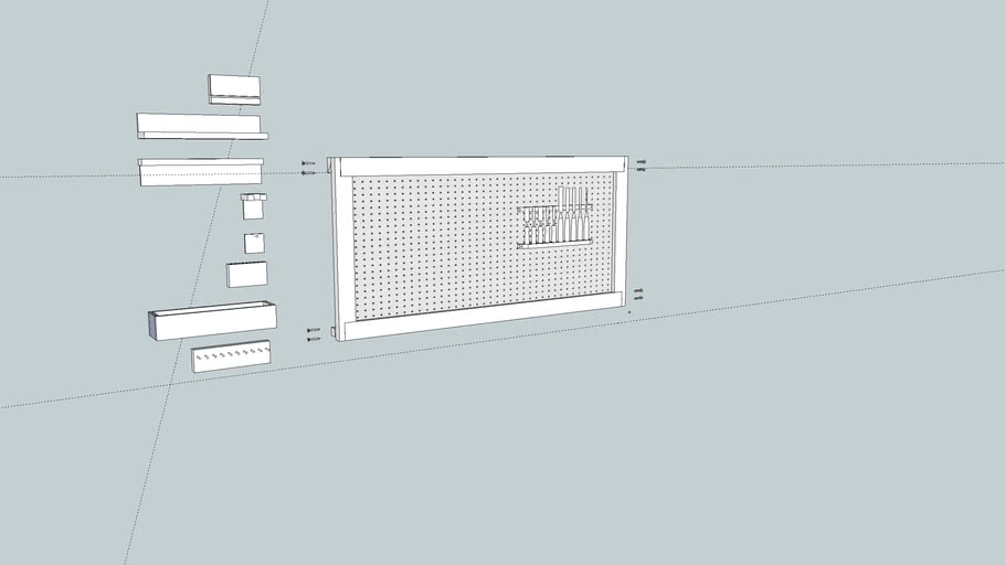 Pegboard tool cabinet and tool racks | 3D Warehouse