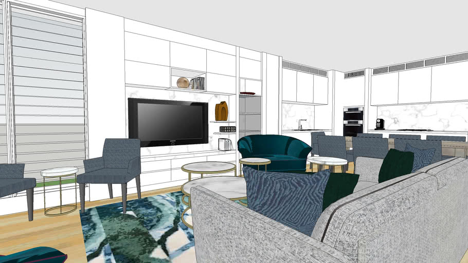 Residential_kitchen and living areas | 3D Warehouse