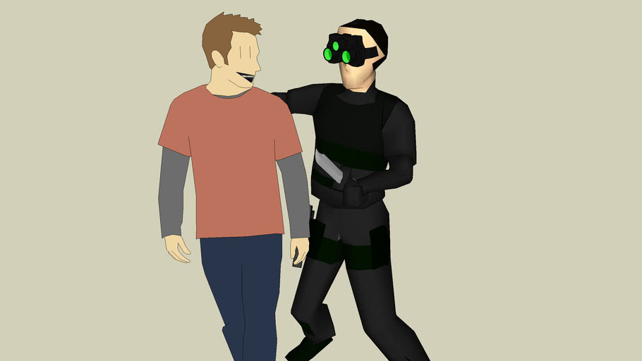 splinter cell guy attacking a man | 3D Warehouse