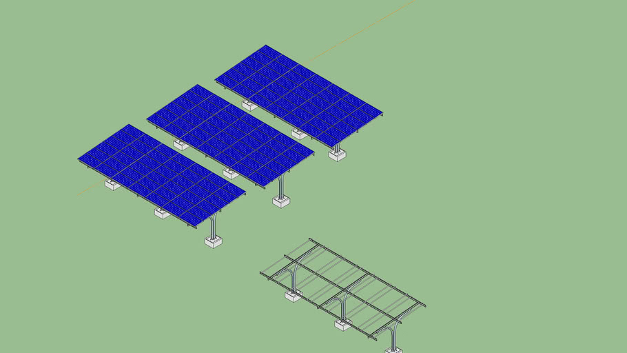 Heliofix Parking Shed Solar PV Panel Structure | 3D Warehouse