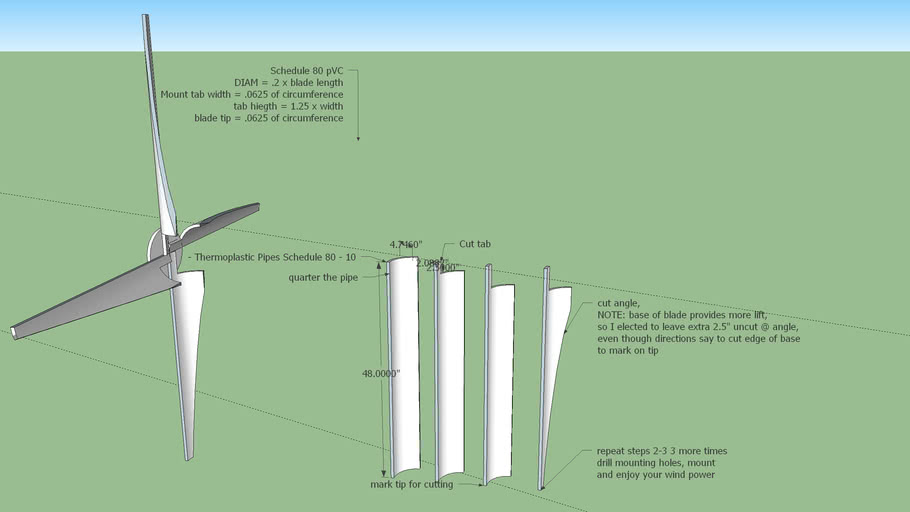 PVC Wind POWER Blades | 3D Warehouse