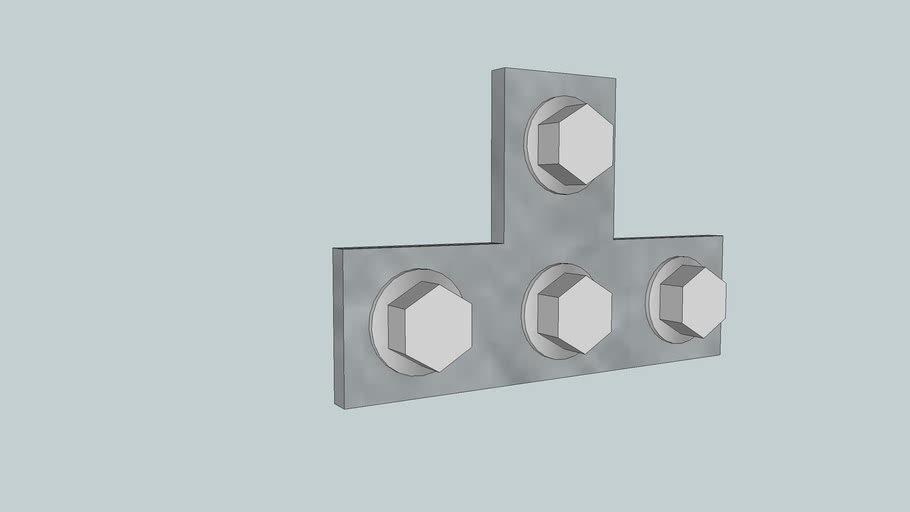 Unistrut Tee Bracket with Bolts and Washers | 3D Warehouse