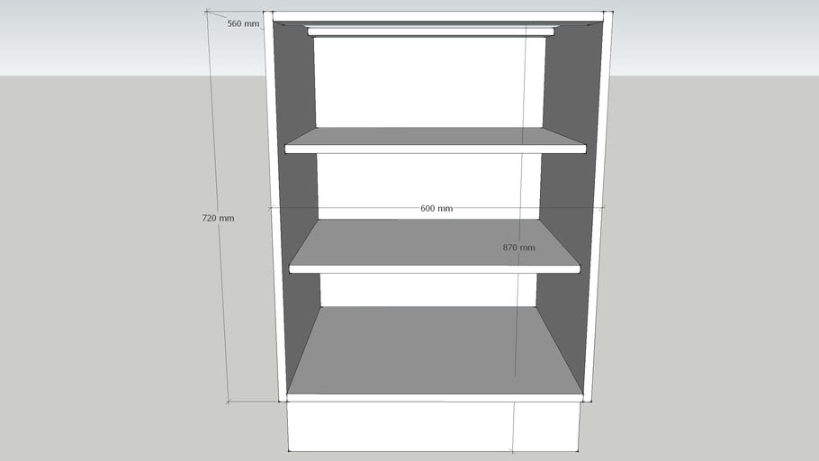 60cm Kitchen Base Unit (Carcase Only - With Plinth) | 3D Warehouse