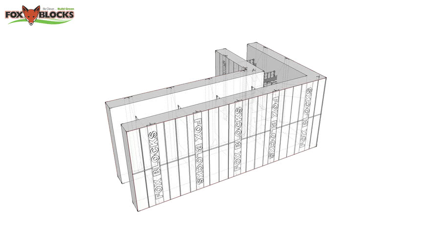 Fox Blocks ICF Corner Block 6 Inch Core | 3D Warehouse