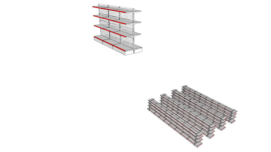 Rak Minimarket DC 15 dan DC 82 | 3D Warehouse