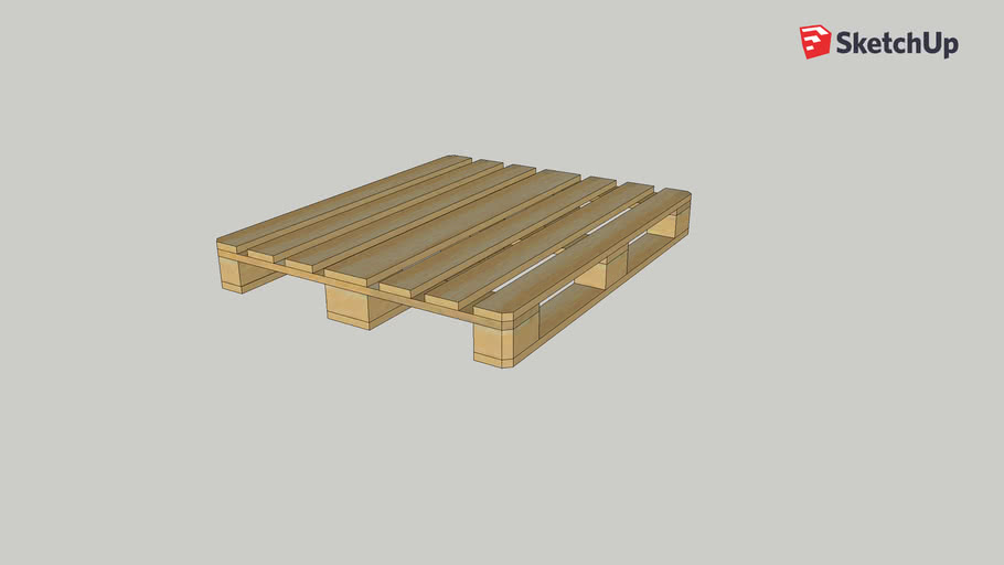 EPAL 3 Block Pallet (1200x1000x144mm) | 3D Warehouse