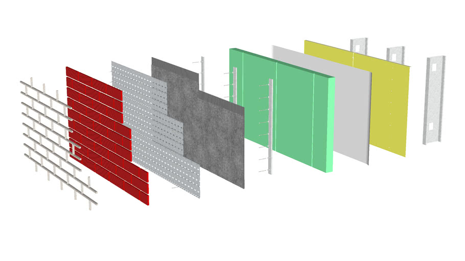 06 Brick It CIS Exterior Wall, Exploded View | 3D Warehouse