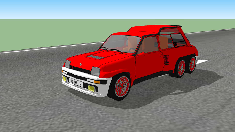 Renault 5 Turbo 6 roues de Léotard - 1987 | 3D Warehouse