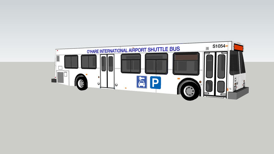 2004 new flyer D40LF o'hare rental car shuttle bus | 3D Warehouse
