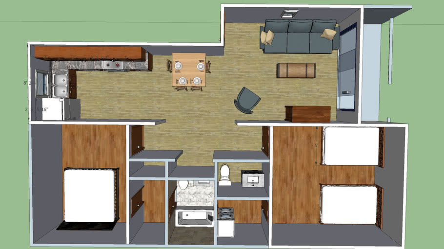 Condo Unit F2 Layout | 3D Warehouse