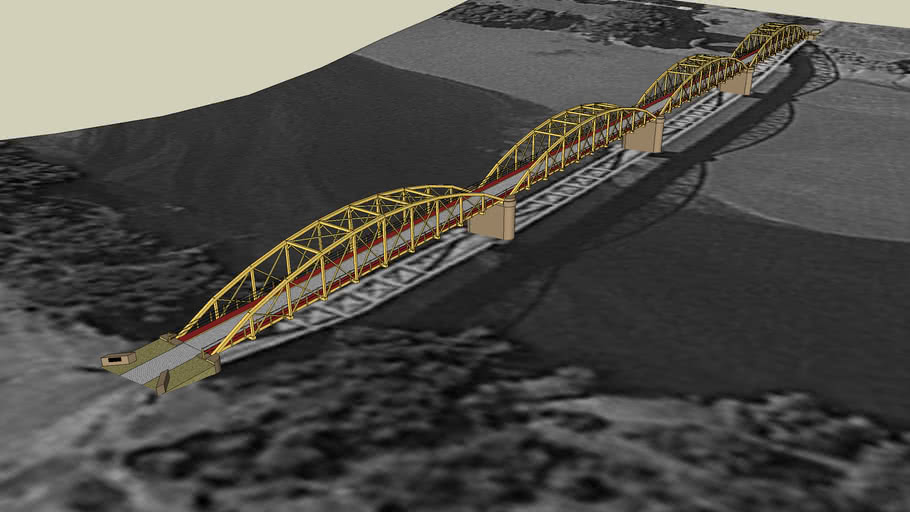 Seaka Bridge over the Orange/Senqu River in Lesotho. | 3D Warehouse