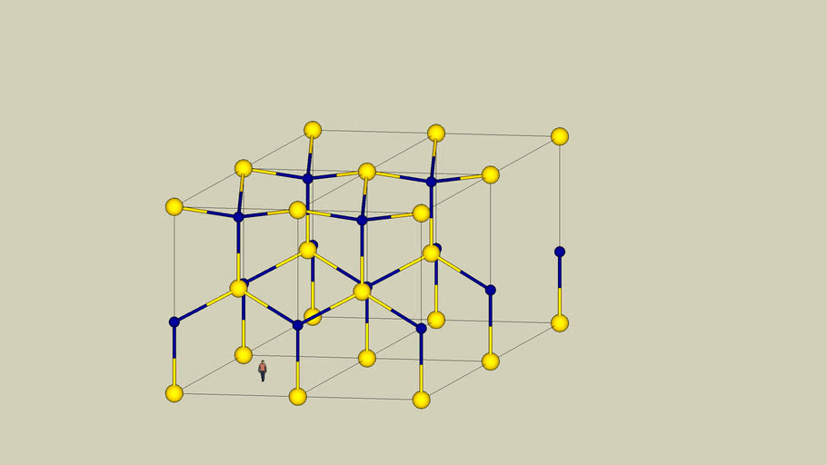 wurtzite structure (hexagonal close packed, GaN) | 3D Warehouse