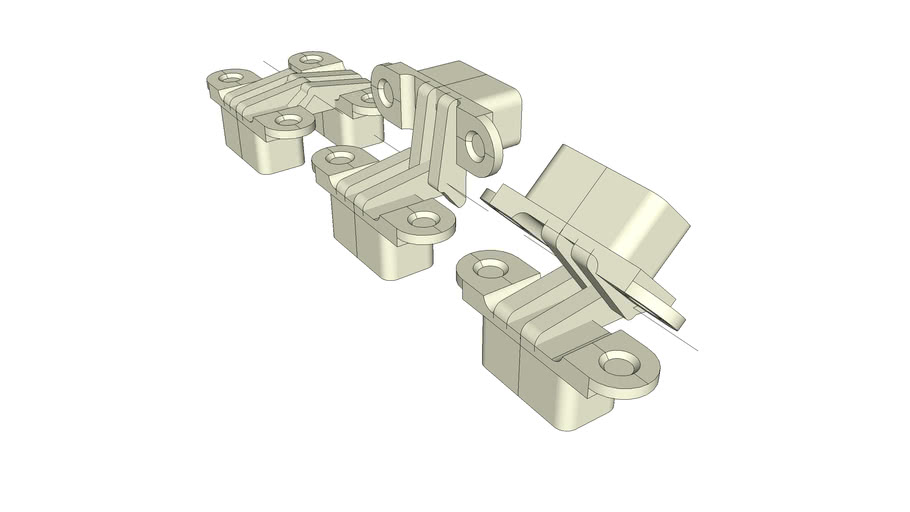 บานพับซ่อน - Invisible Cross Hinge Hidden Concealed Door Model by pooh | 3D Warehouse