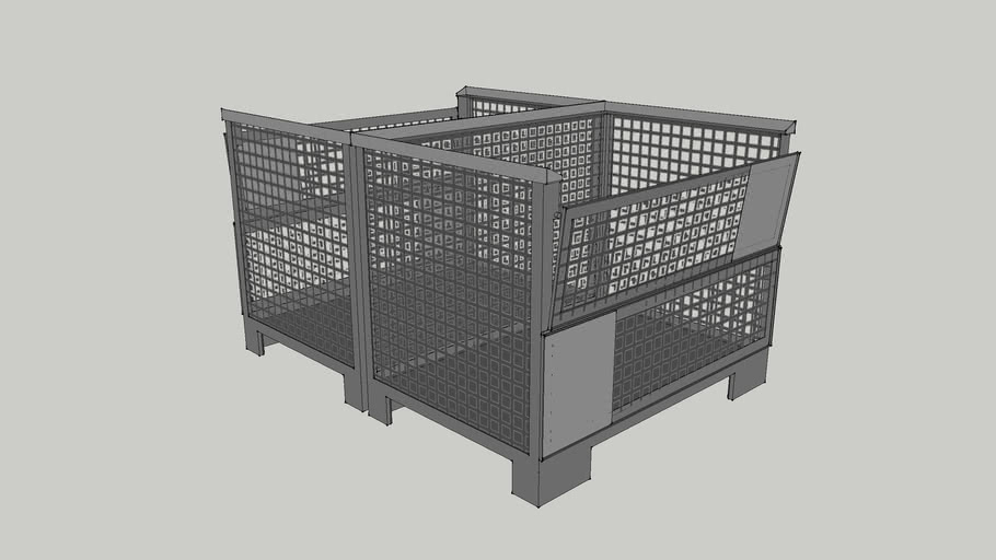2 x Gitterbox (steel box, pallet, GiBo) | 3D Warehouse