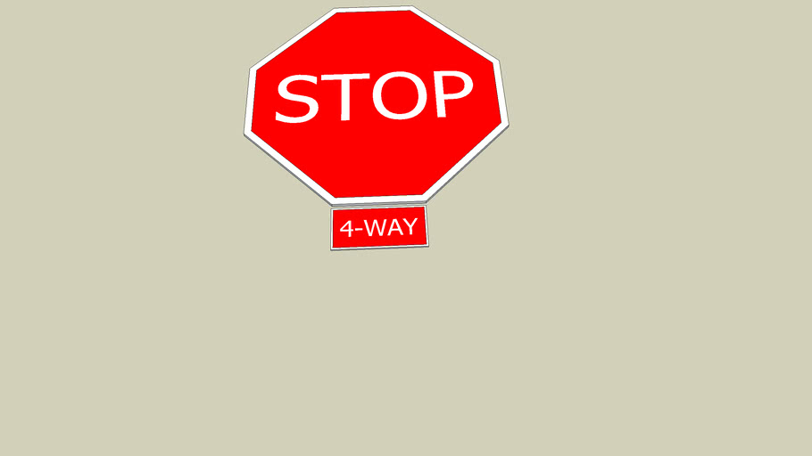 4 way stop sign | 3D Warehouse