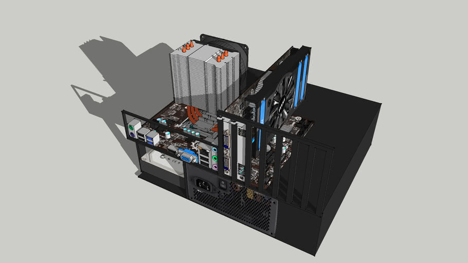 Testbench with computer hardware | 3D Warehouse
