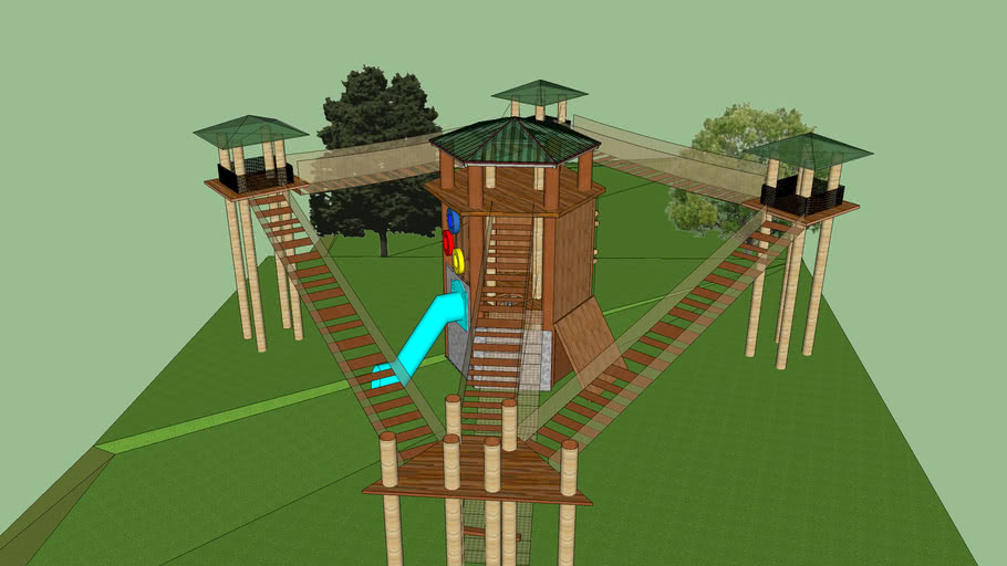 Sky Ranch Hexagon Tower with Observation Towers 8-28-17 | 3D Warehouse