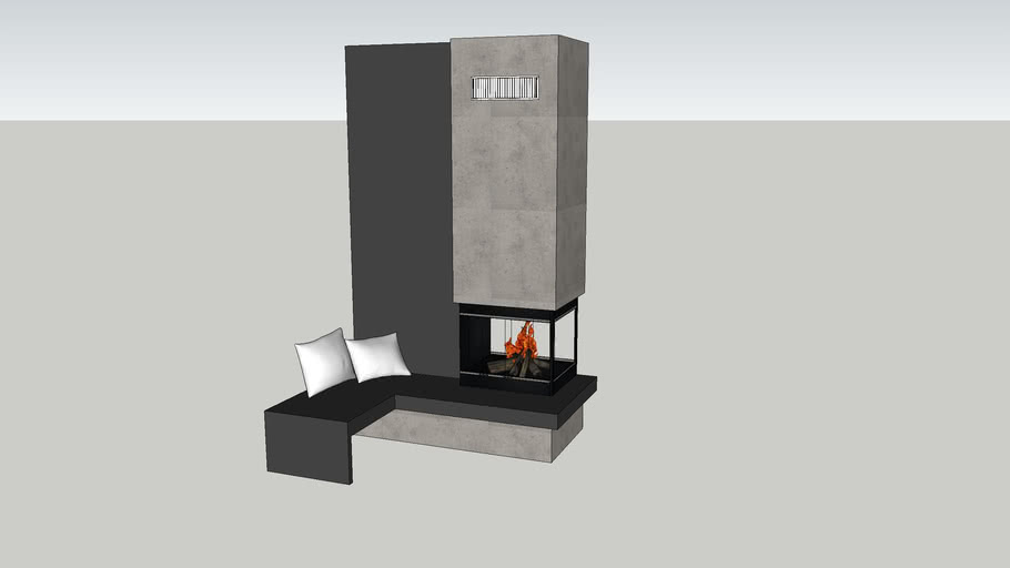 Contemporary and industrial fireplace | 3D Warehouse