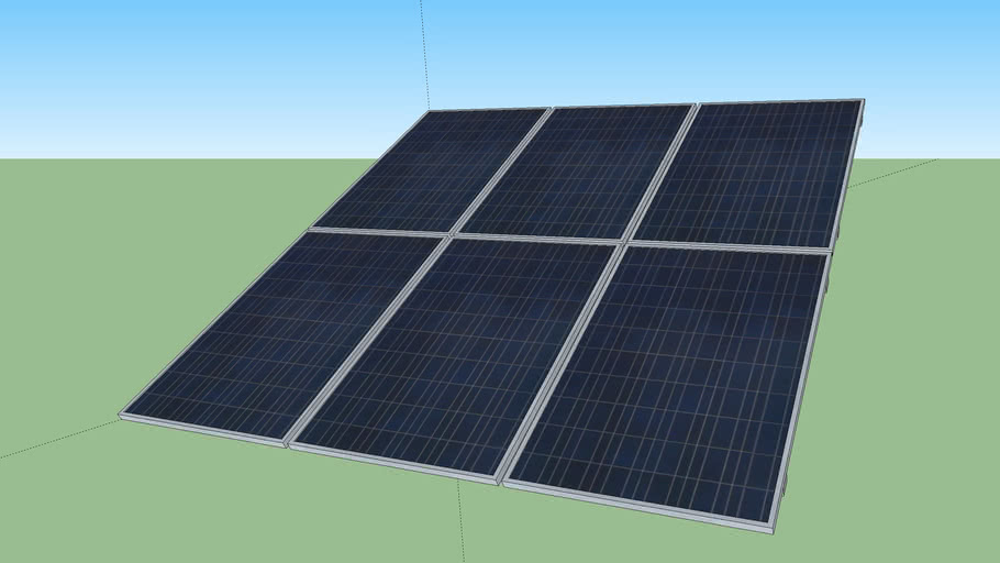 6 Paneles Solares Coplanar Vertical | 3D Warehouse