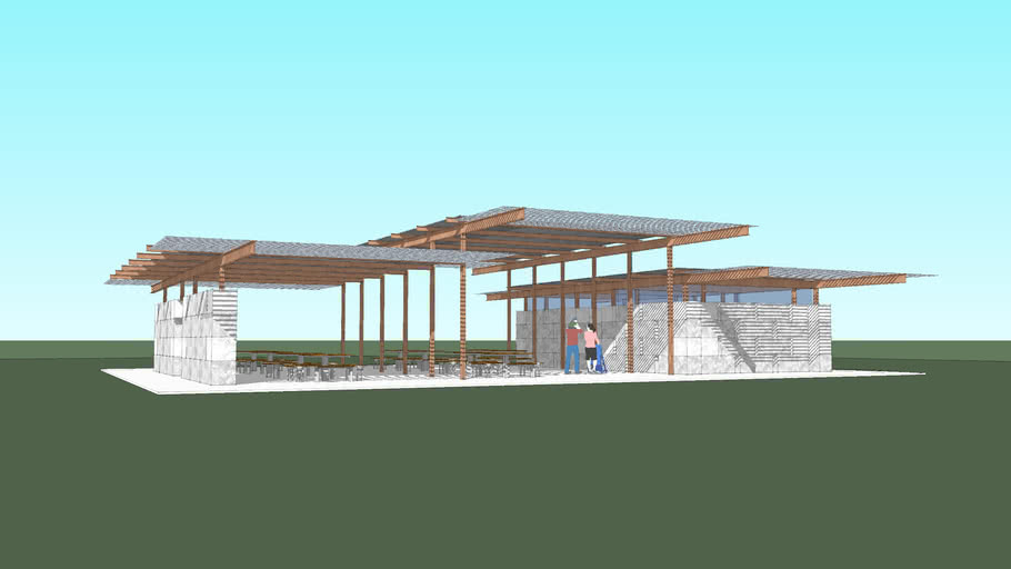 Quarry Block Pavilion - Lake Flato Style | 3D Warehouse