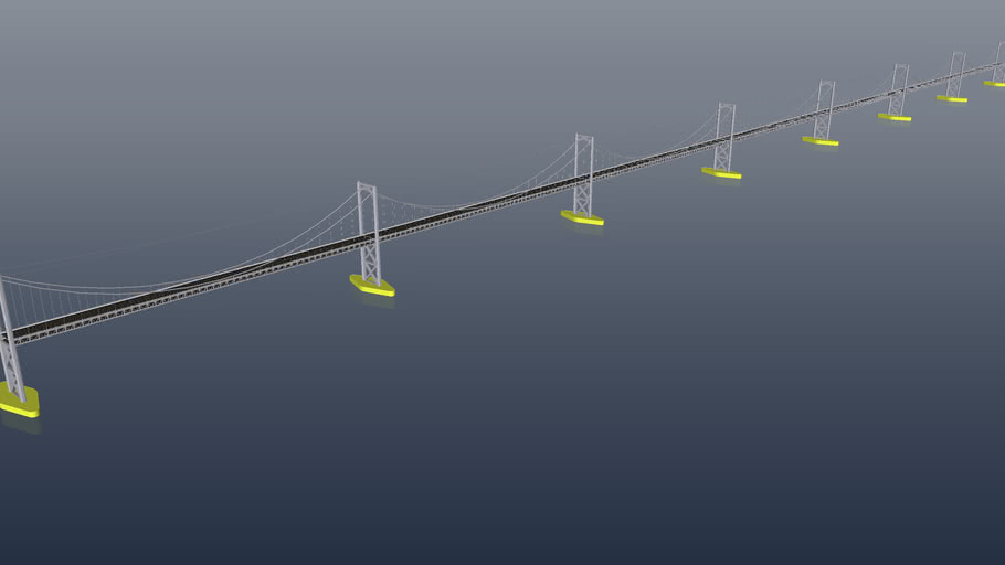 Floating suspension bridge | 3D Warehouse