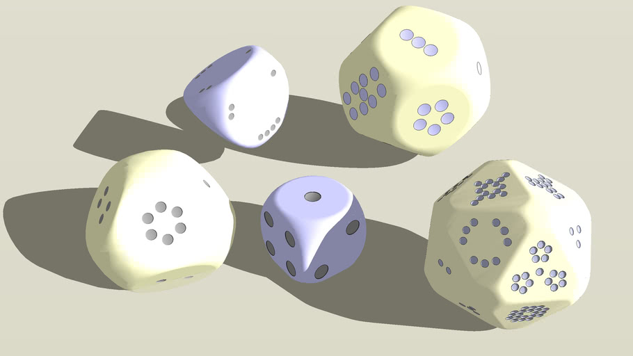 Complete Set of Platonic Rounded Dice | 3D Warehouse
