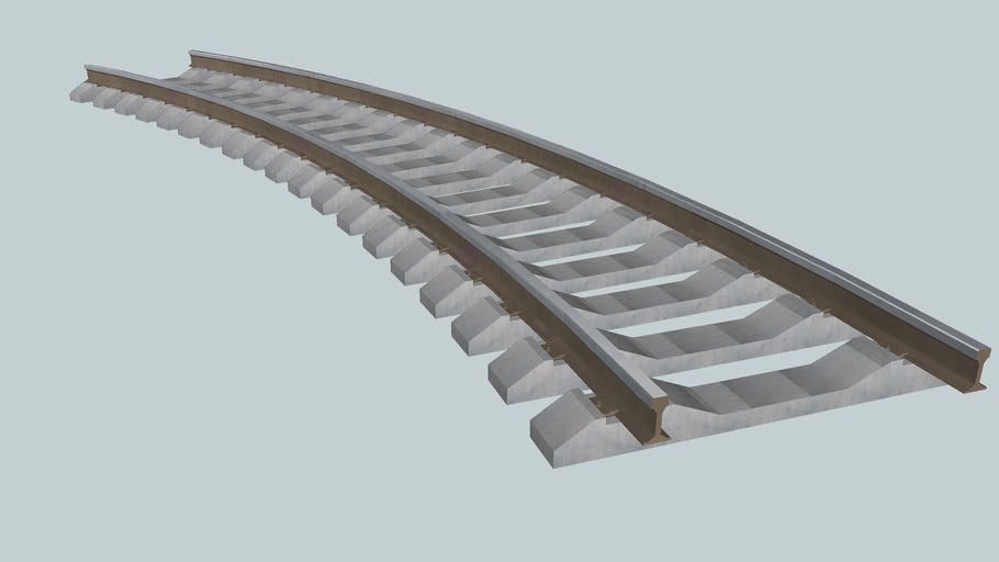 'Eco Rail Track'... 'Short Curve'.. Concrete Sleepers.. | 3D Warehouse