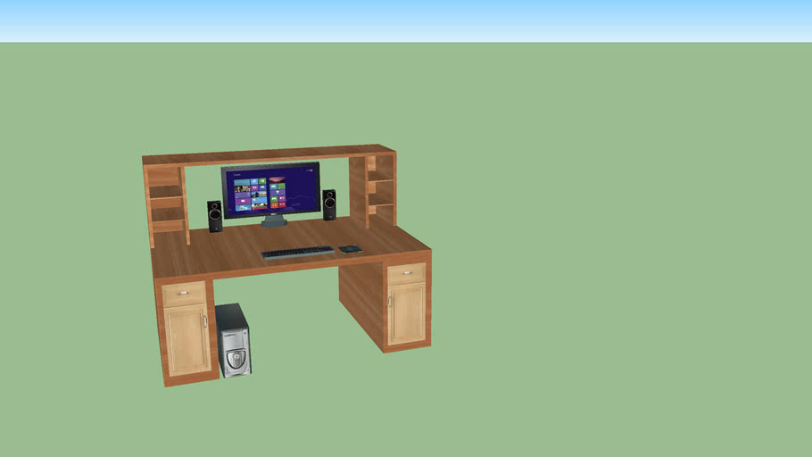 Computer Desk with Computer set | 3D Warehouse
