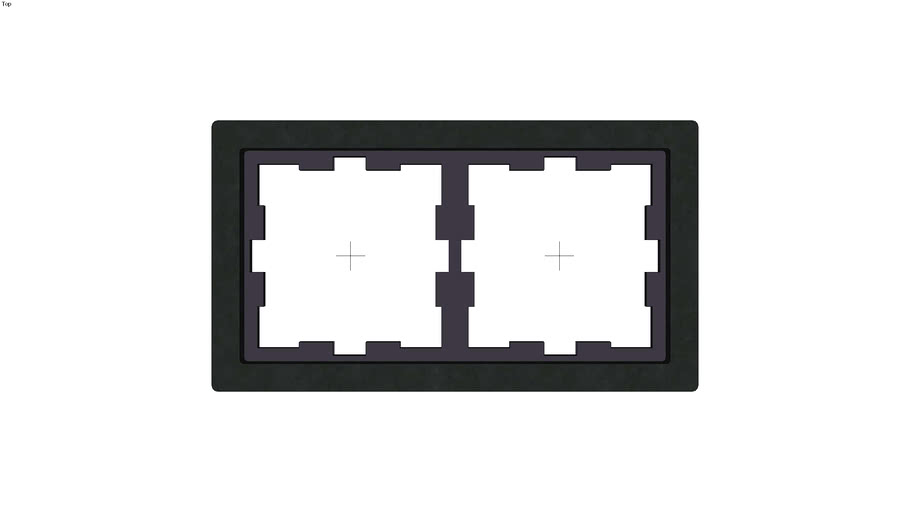 D-Life Glass frame, 2-gang, slate polished | 3D Warehouse