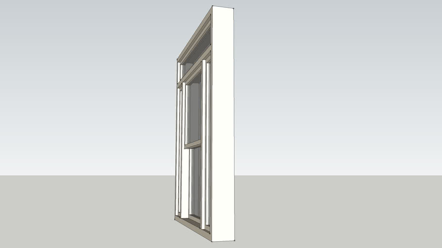 3'x5' double hung window with sidelites and top lite | 3D Warehouse