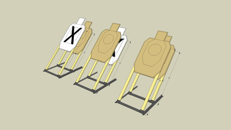 IDPA - Leaning Double Target stands | 3D Warehouse