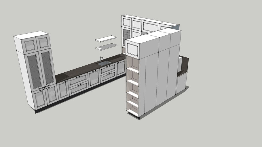 Classical U-shaped kitchen | 3D Warehouse