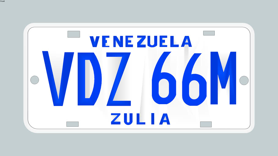 Venezuelan License Plate (1994-2008) | 3D Warehouse