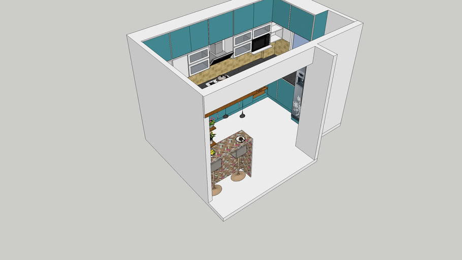 Kitchen Model with Breakfast counter | 3D Warehouse