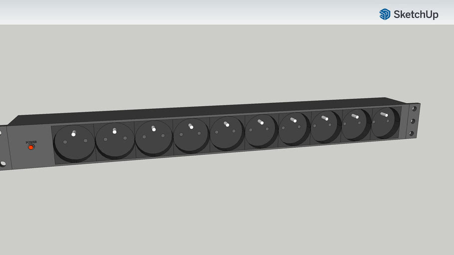 Rack power distribution unit (PDU) 10 outlets | 3D Warehouse