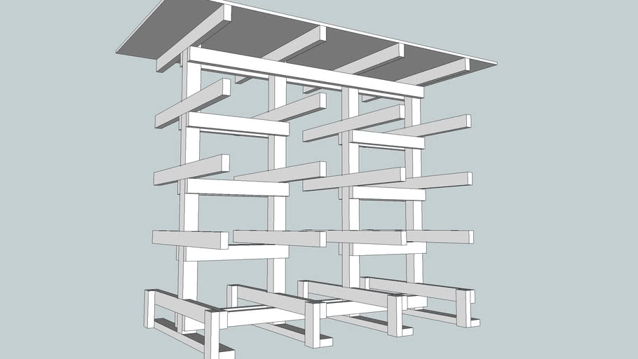 Free Standing Wood Rack | 3D Warehouse