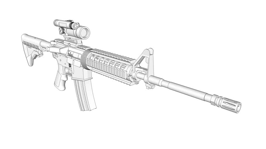 M4A1 (RIS+CompM4) | 3D Warehouse