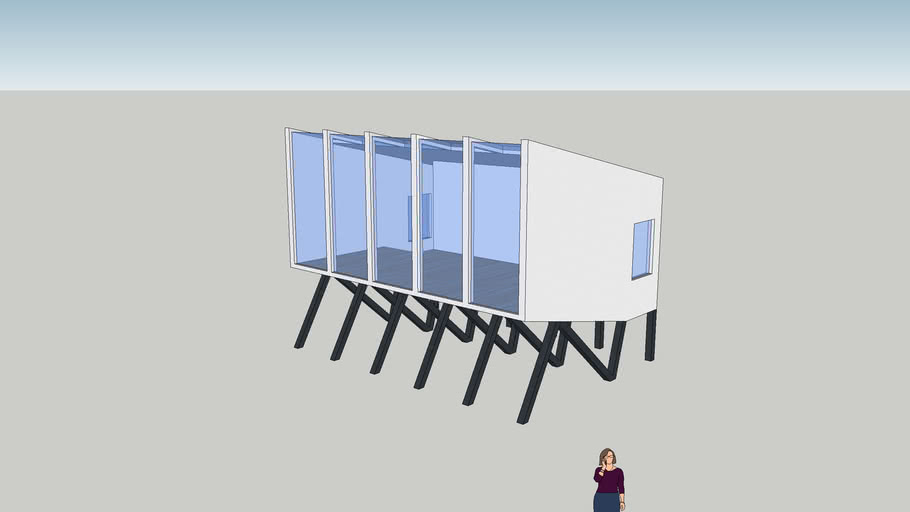 Small Modern Slanted House | 3D Warehouse