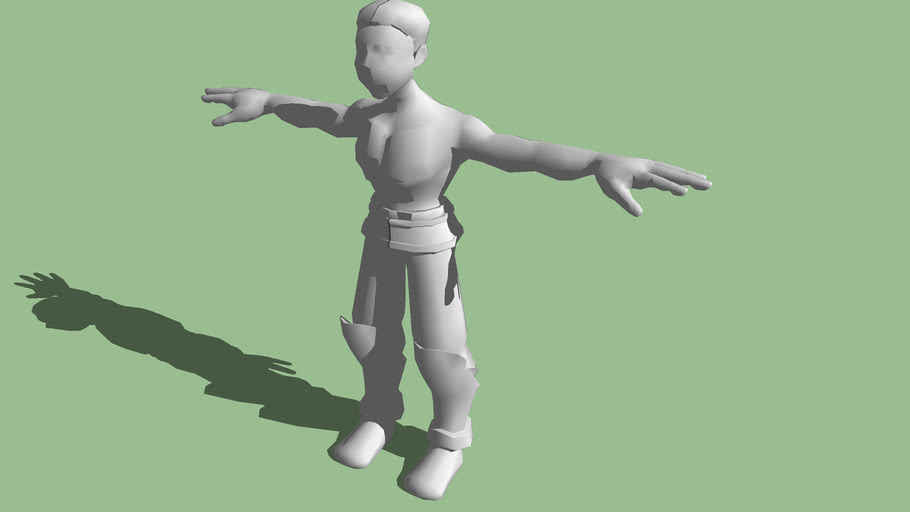Human Adventure 3d Character no material low poly Sketchup / @Bruce ...