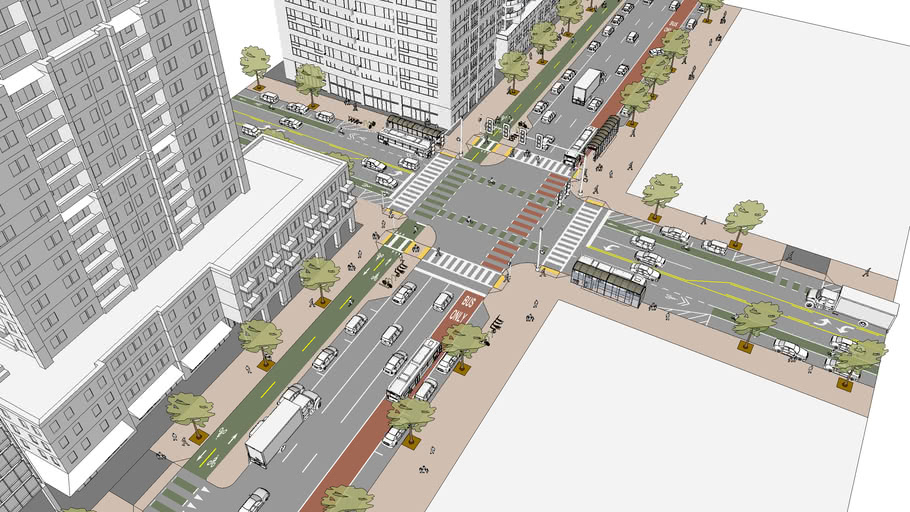 Intersection - Major Urban Area | 3D Warehouse