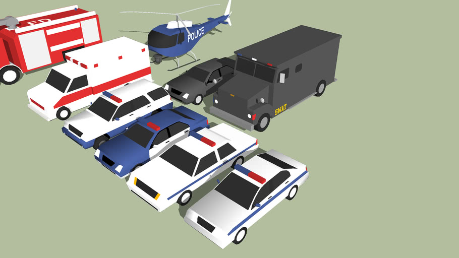 emergency vehicle set 576kb | 3D Warehouse
