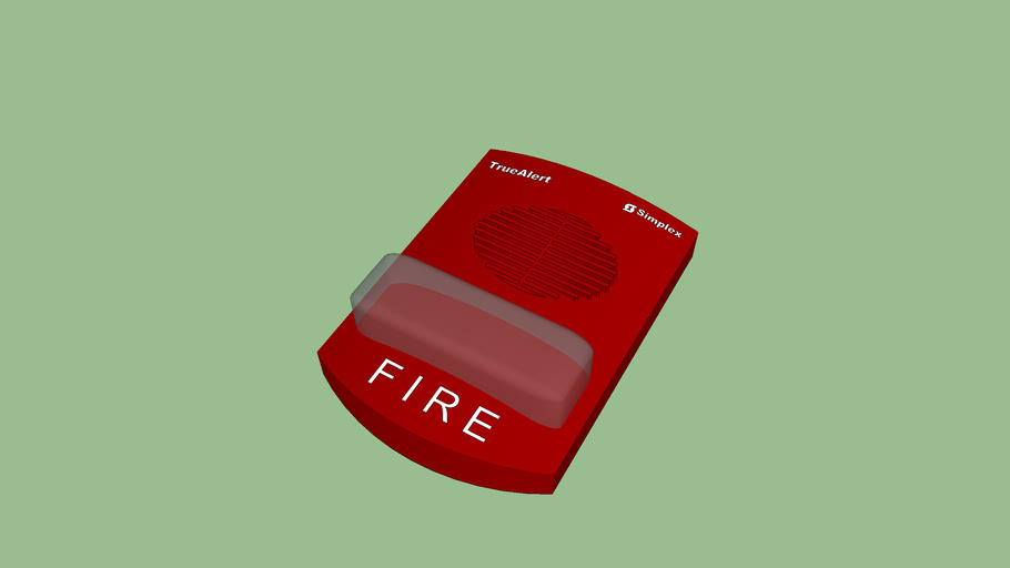 Simplex TrueAlert Speaker-Strobe - Wall Mount, Red, Dynamic | 3D Warehouse