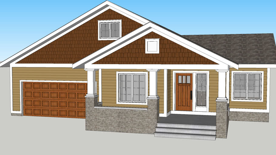 Front gable ranch house | 3D Warehouse