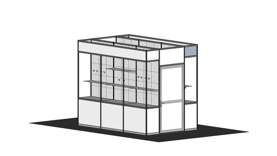Octanorm Shelving Unit with Closet Compartment | 3D Warehouse