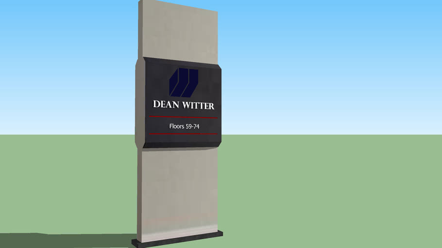 WTC 2 Old Plaza Sign (Dean Witter) | 3D Warehouse
