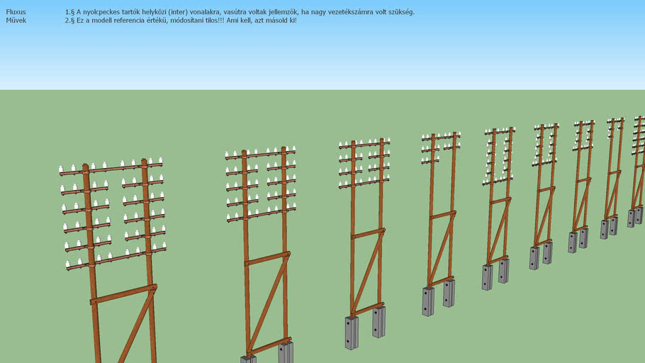 Hungarian Telecommunication Pole - Double poles | 3D Warehouse