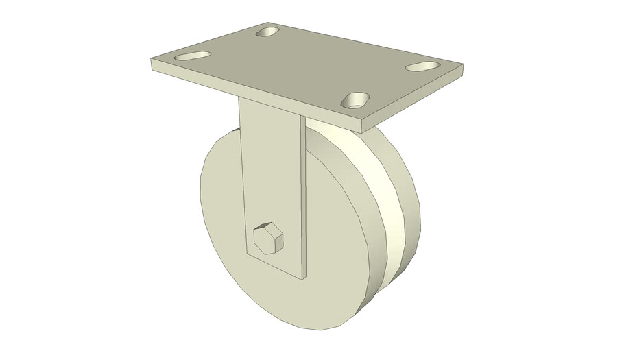 Rigid V-Groove Caster, 6' Wheel | 3D Warehouse