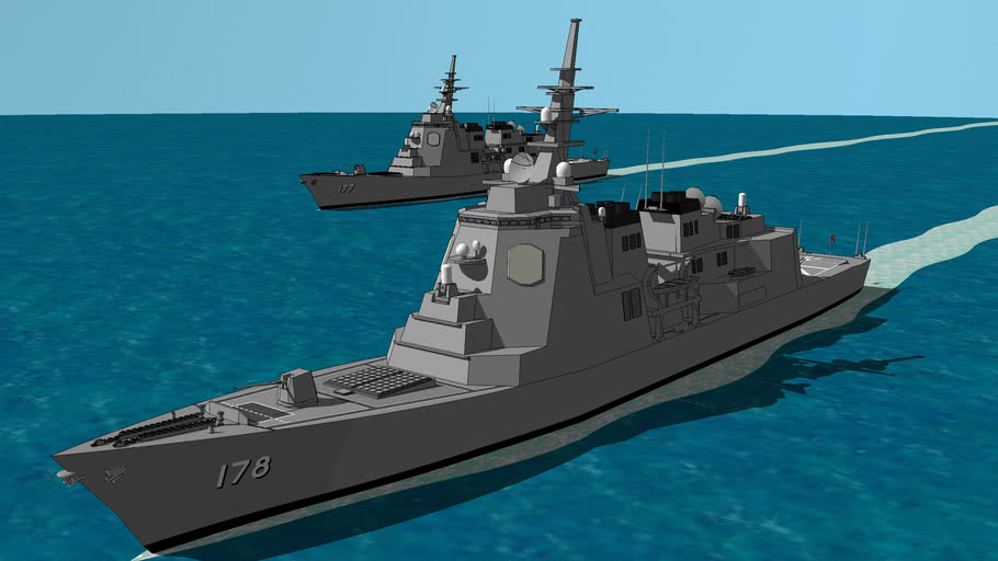 JMSDF ATAGO class guided missile destroyer(DDG) 海上自衛隊 あたご型ミサイル護衛艦 | 3D ...