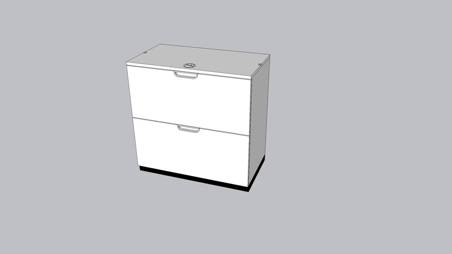 GALANT Drawer unit with drop-file storage, white 80x80 cm | 3D Warehouse