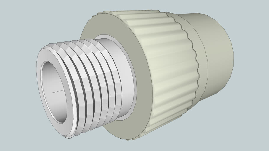 PPR Reducing sleeve with metal male thread 20x1/2 | 3D Warehouse